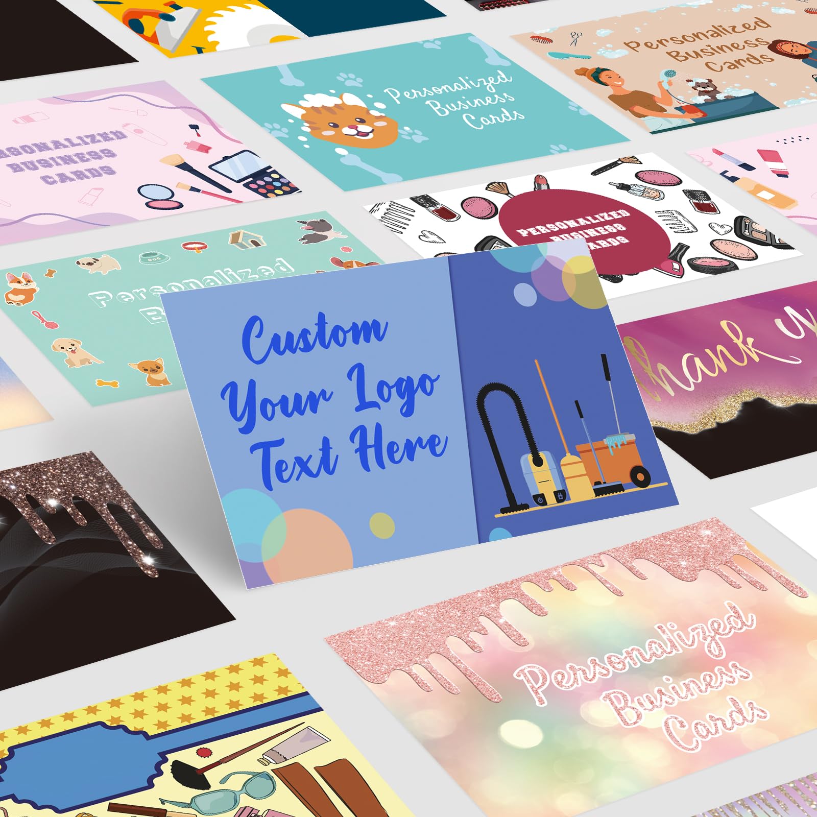 Amazon.com : Custom Business Cards Customizable with Logo Text ...