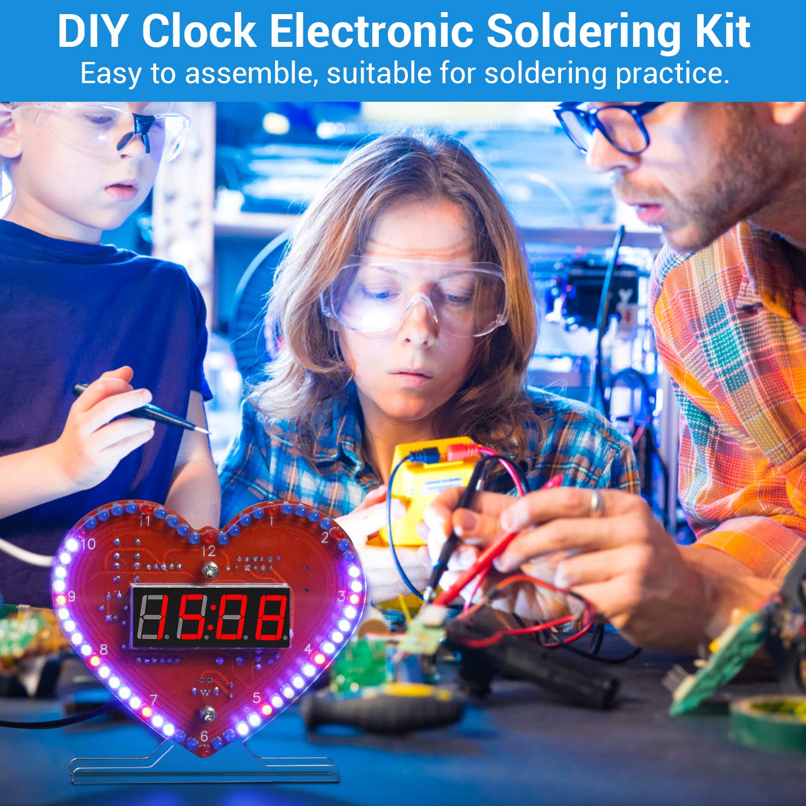 Snapklik.com : MIOYOOW Heart Shaped 4-Digit DIY Clock Kits