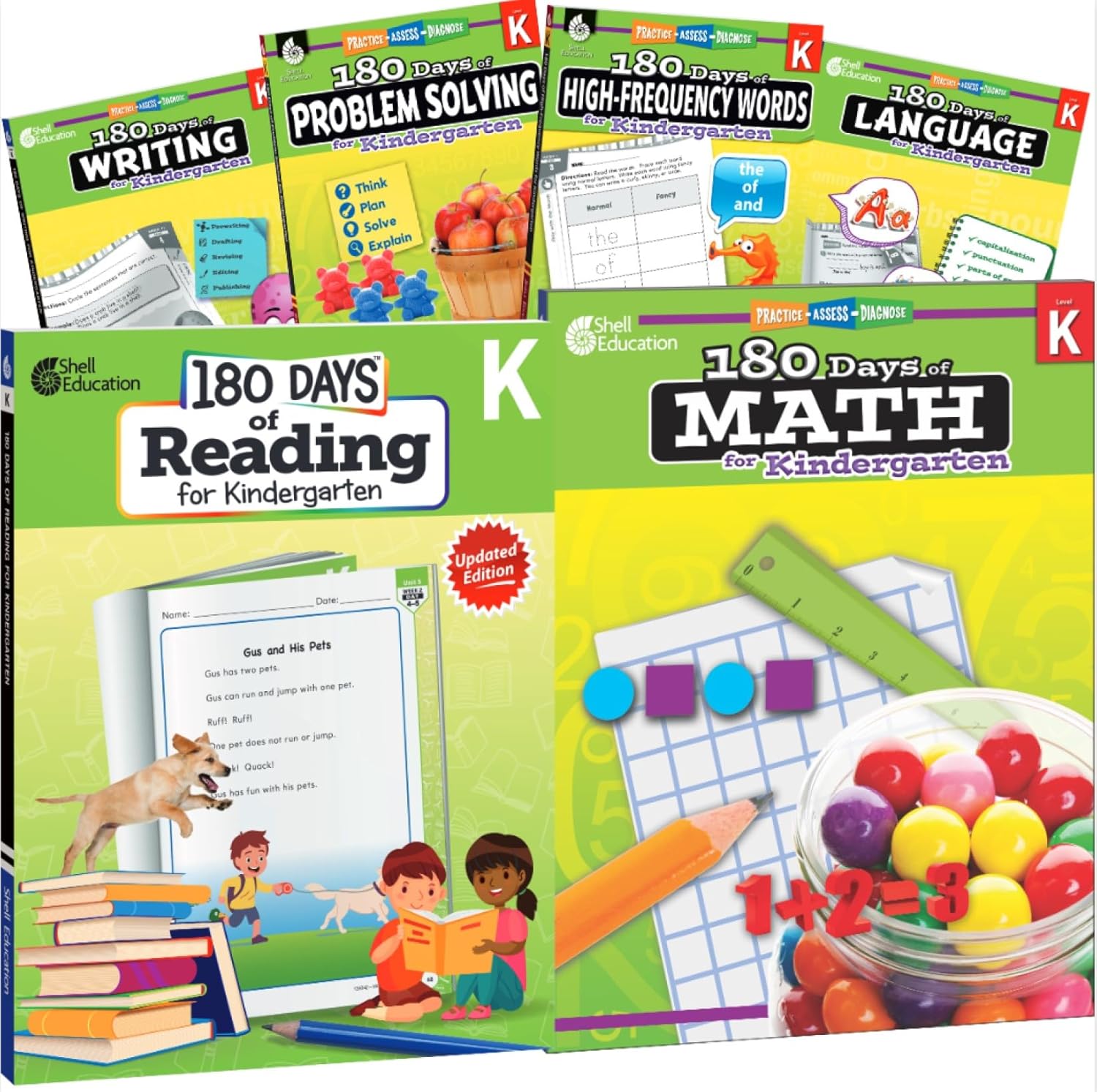 180 Days™: Workbook Set 6 Assorted Workbooks to Practice Math, Reading ...