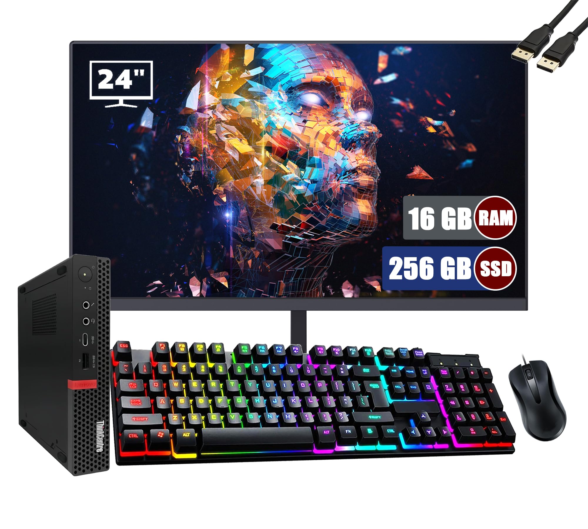 Amazon.com: Lenovo ThinkCentre M720Q Tiny Desktop Computer PC Set with ...