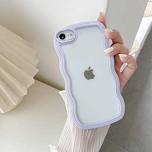 Amazon.com: QLTYPRI Compatible with iPhone 7/8/SE Case, Cute Curly Wave Frame Clear Case for ...
