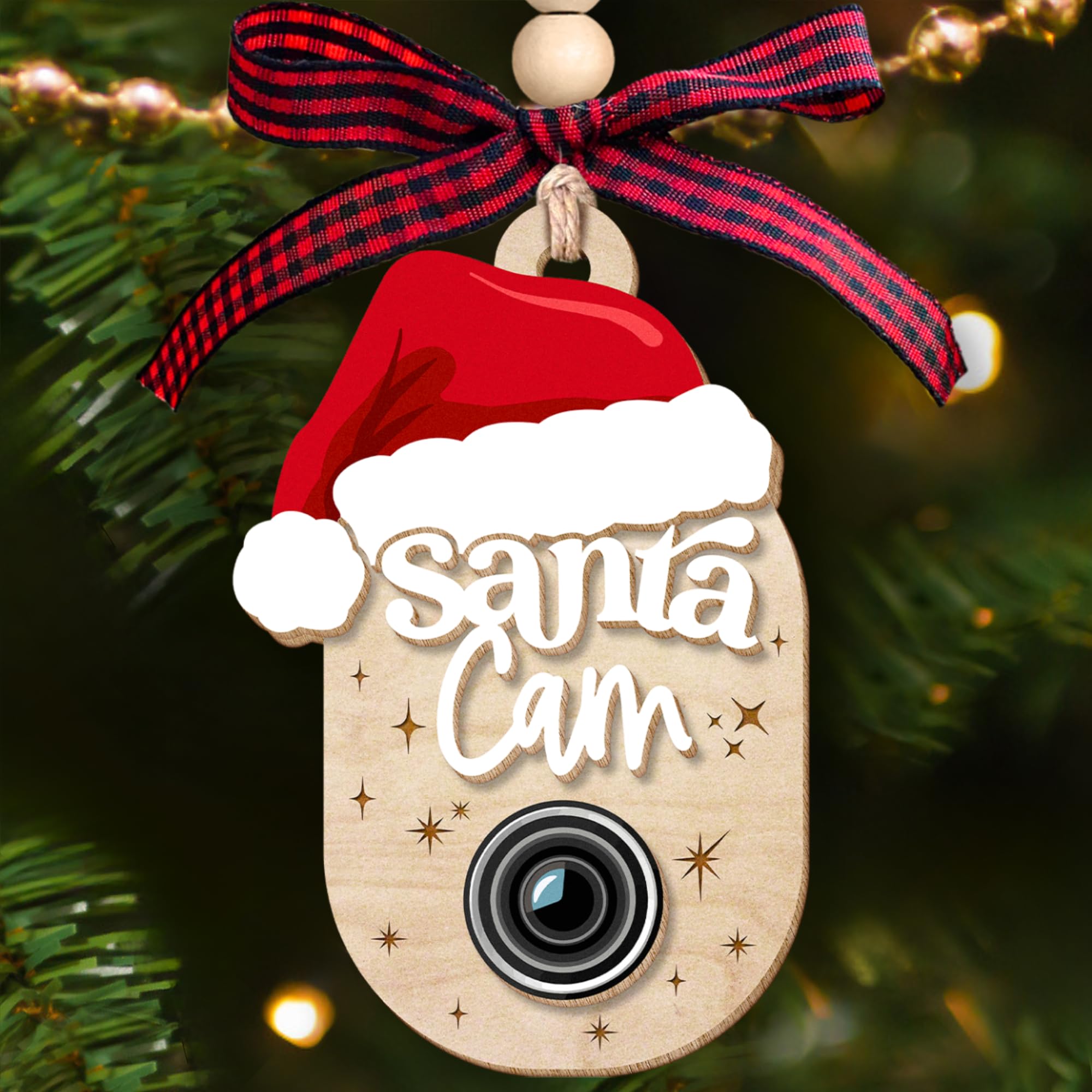 Amazon.com: Santa Cam Ornaments for Christmas Tree - Santa Cam ...