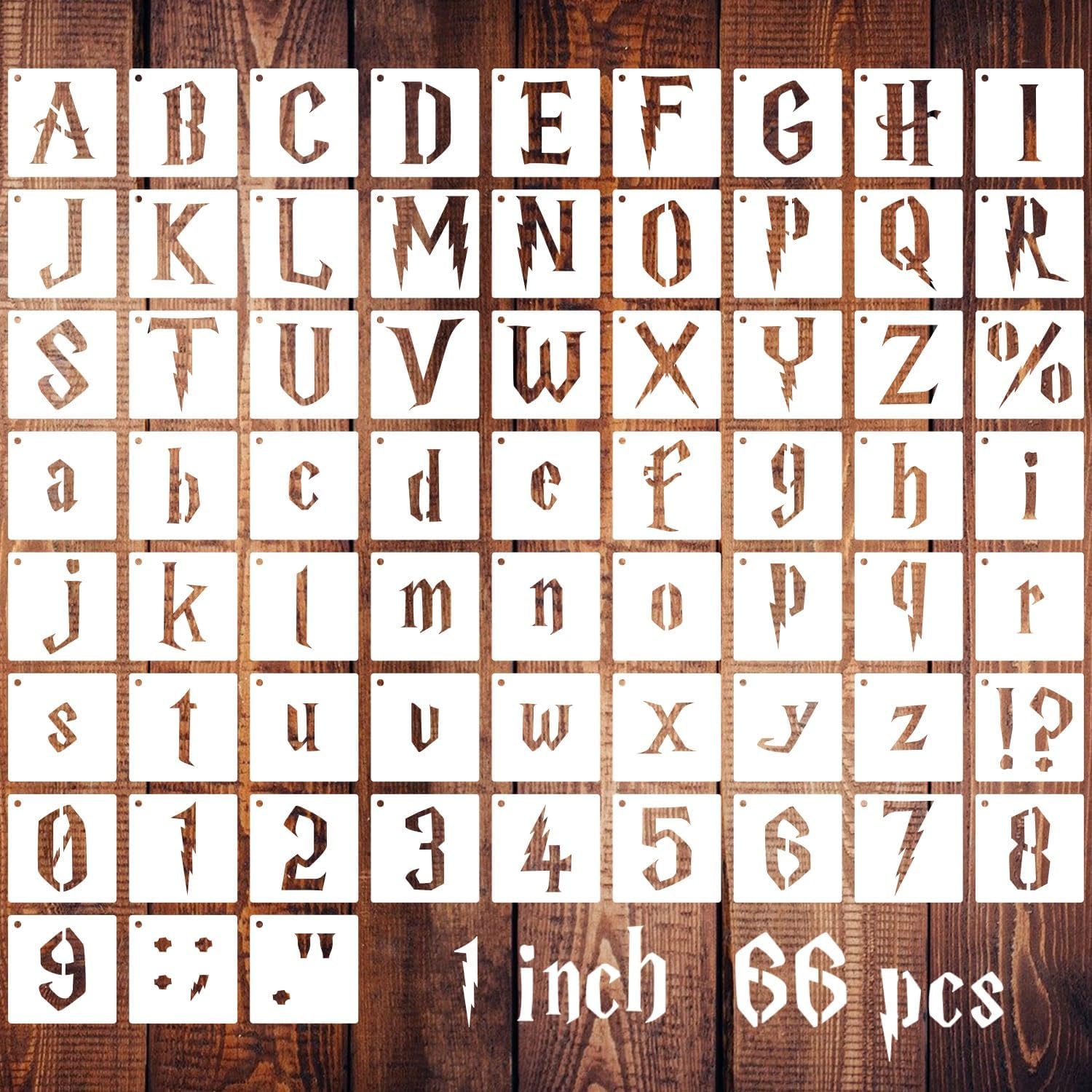 Amazon.com : 1 Inch Gothic Letter Stencils for Painting, 66 Pcs ...