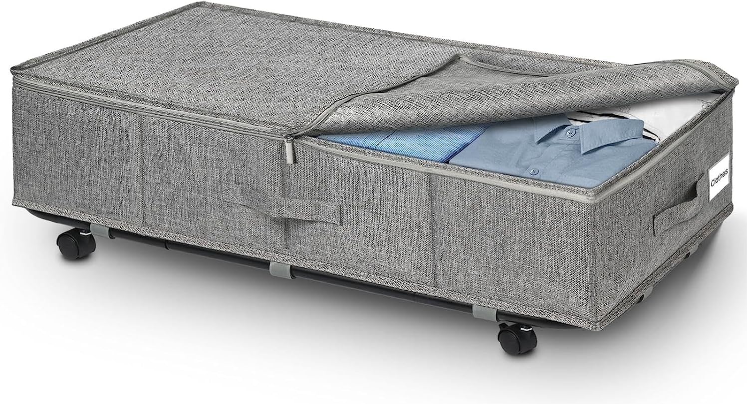 Huquter 1 Stück Unterbett Aufbewahrungsbox mit rollen 360°Drehung ...