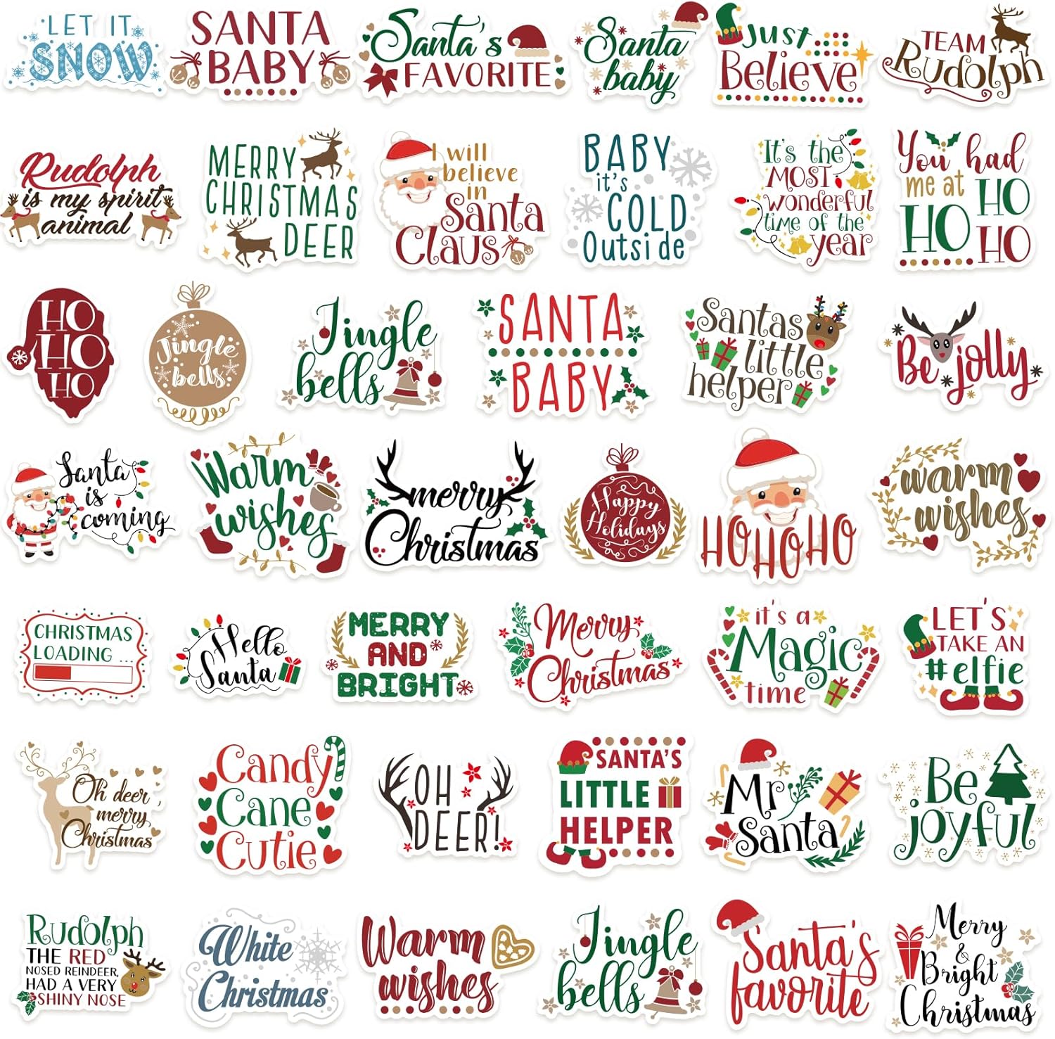 Amazon.com: Fancy Land Christmas Inspirational Vinyl Stickers Merry ...