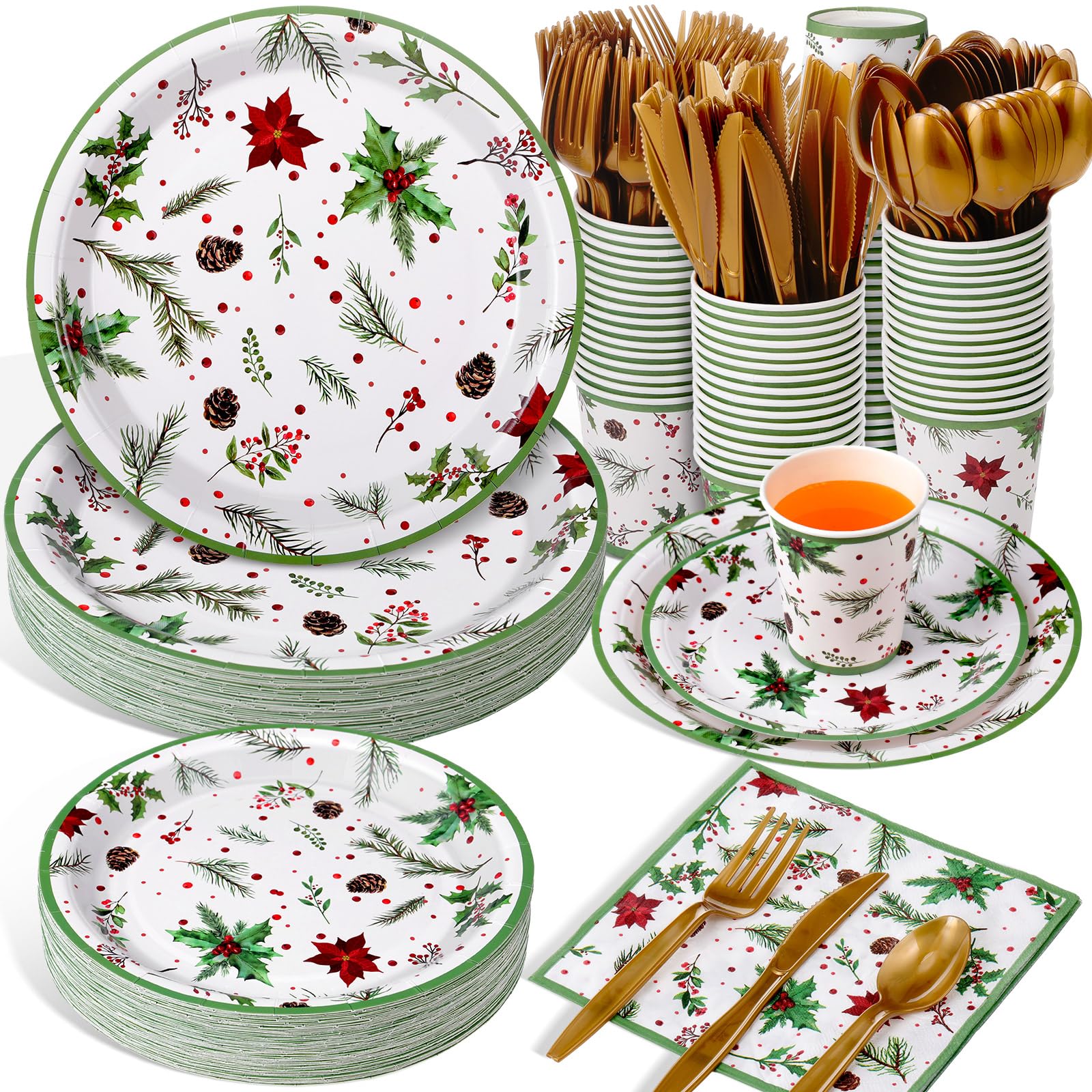 Amazon.com: Hsei 350 Pcs Christmas Party Supplies Christmas Trees Balls ...