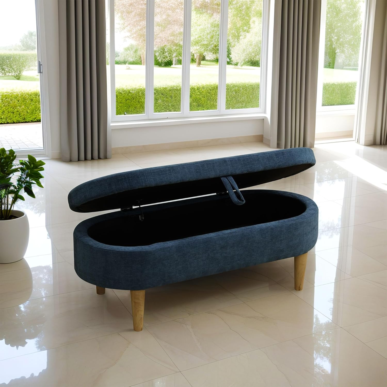 Amazon.com: GEBADOL Storage Bench Chenille Upholstered Entryway Bench ...