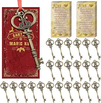 Amazon.com: Kathfly 24 Set Santas Keys Santa Claus Key with Secret ...