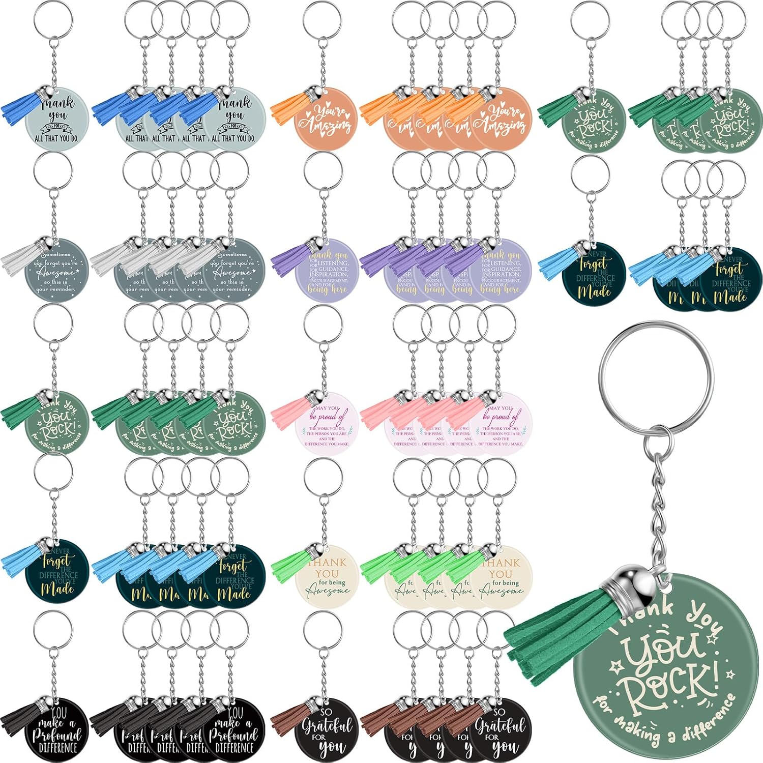 Unittype 50 Pcs Employee Appreciation Acrylic Keychain Bulk with ...