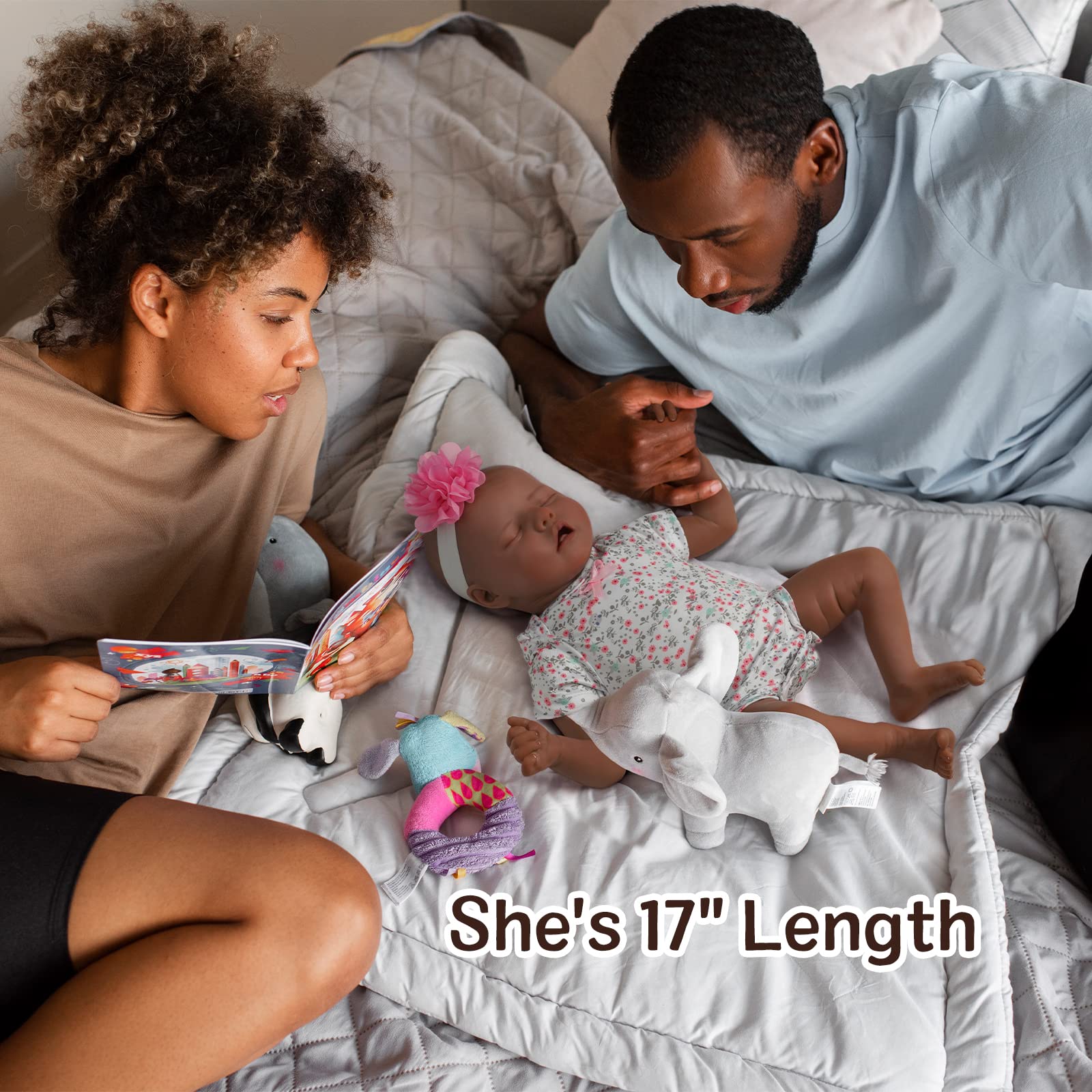 Snapklik.com : JIZHI Lifelike Reborn Baby Dolls Black - 17-Inch Baby ...