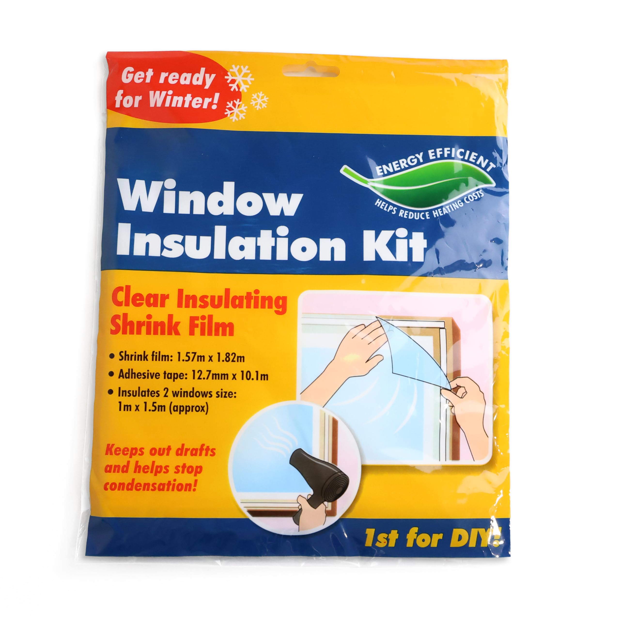 DIVCHI Window Insulation Kit Clear Transparent Insulating Shrink Film ...