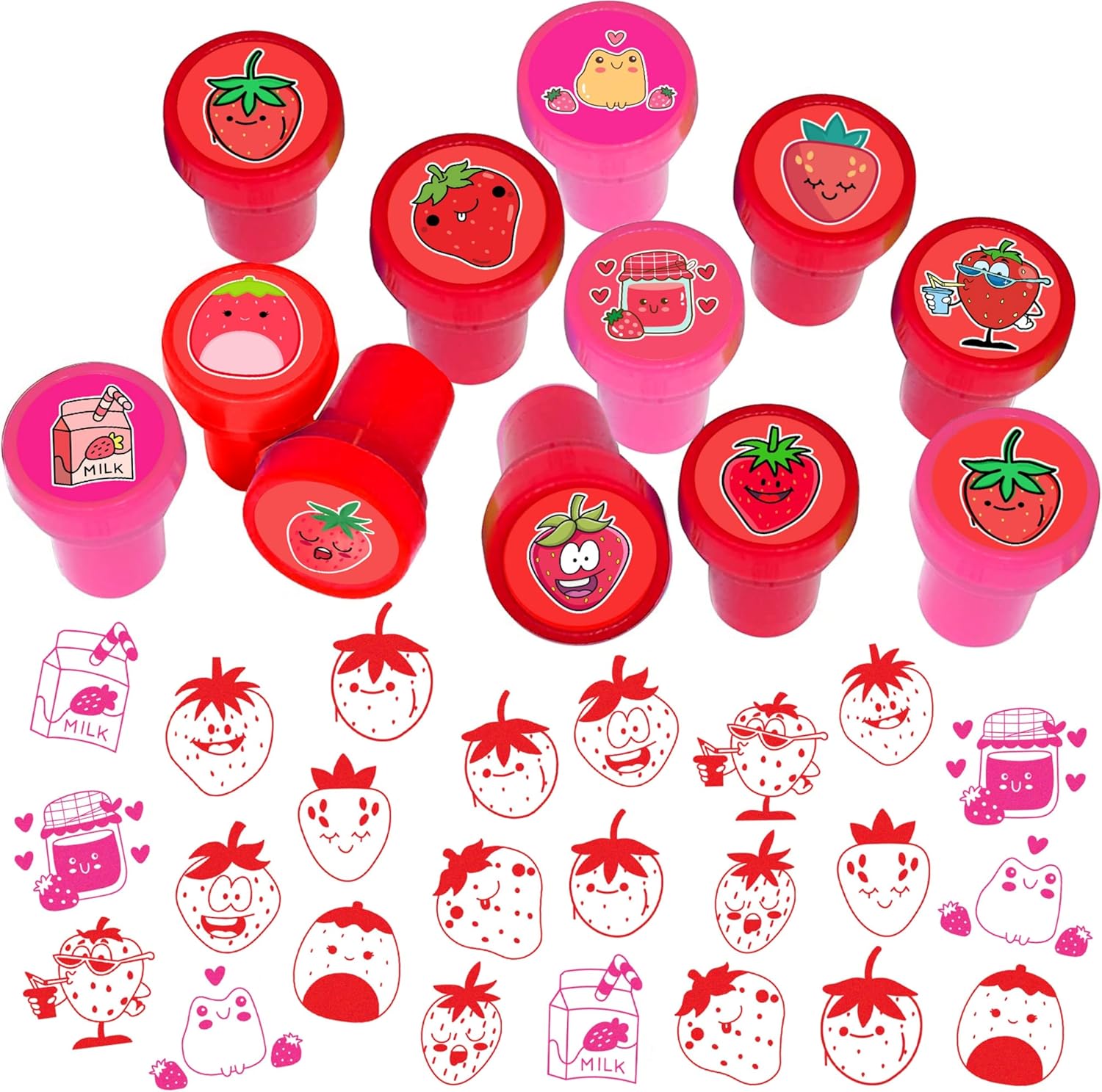 Amazon.com: Strawberry Stamps Themed Berry First Birthday Party Favors ...