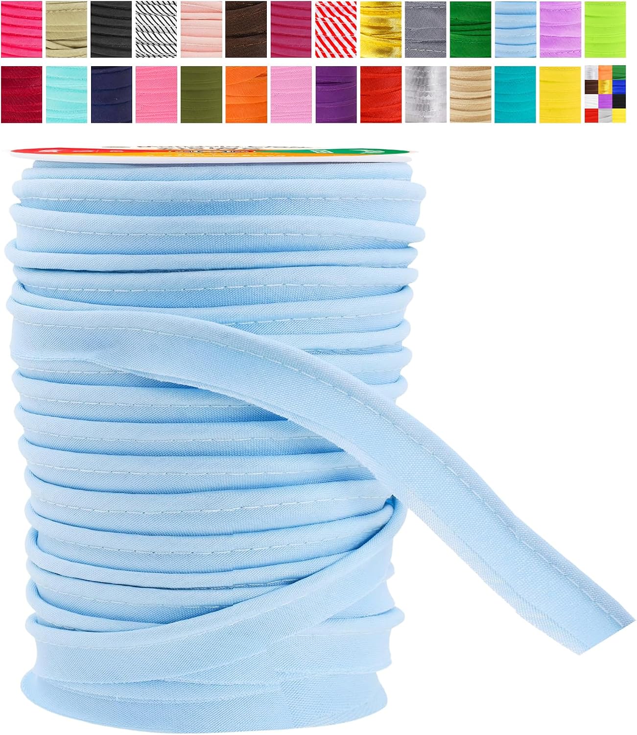 Amazon.com: Mandala Crafts Light Blue Maxi Piping Bias Tape with ...