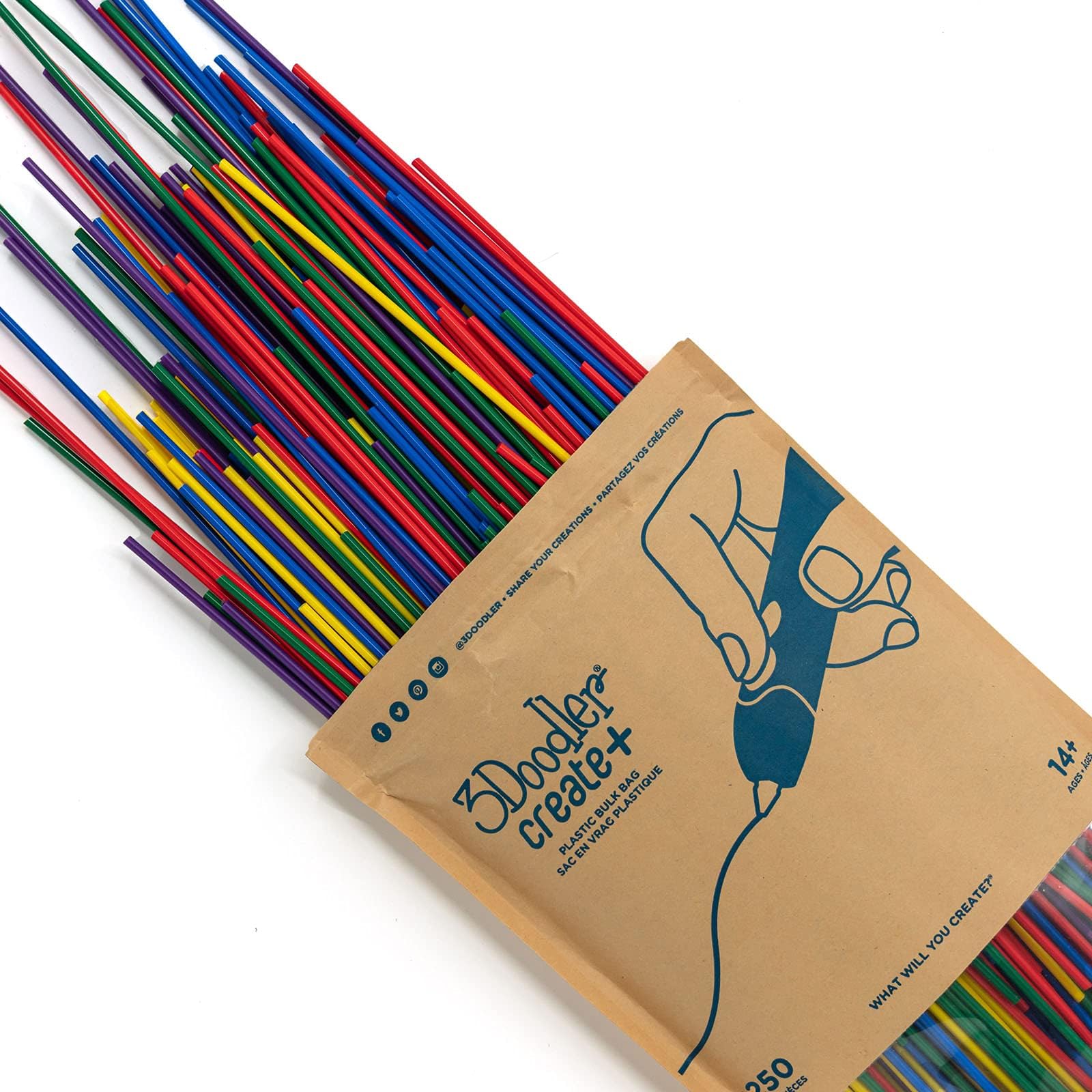 Amazon.com: 3Doodler Create PLA 3D Printing Filament Refill Bag (x250 ...