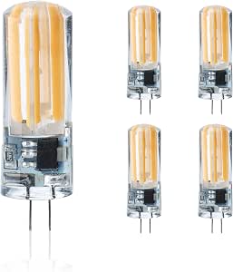 G4 LED 230 V pin Base lamp, dimmable, Warm White, Pack of 5, 5 W ...