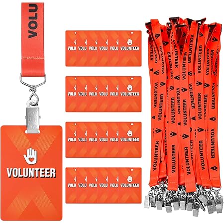 Amazon.com : Yeaqee 25 Pack Volunteer Lanyard Volunteer Badges ...