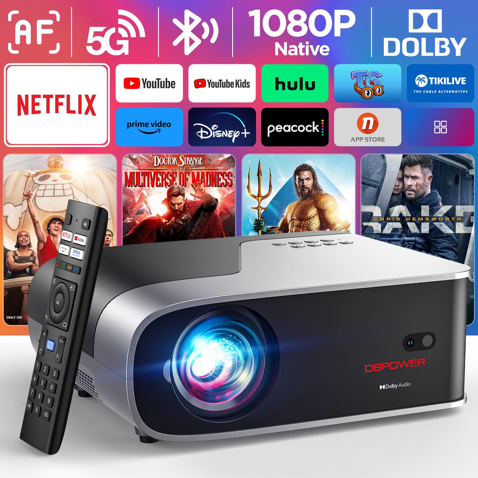 Amazon.com: [Netflix Officially/Auto Focus] Smart Projector with 5G ...
