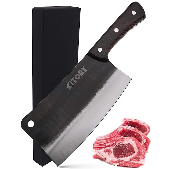 Buy Hand Forged Meat Cleaver, Heavy Duty Butcher Knife, Meat Bone ...