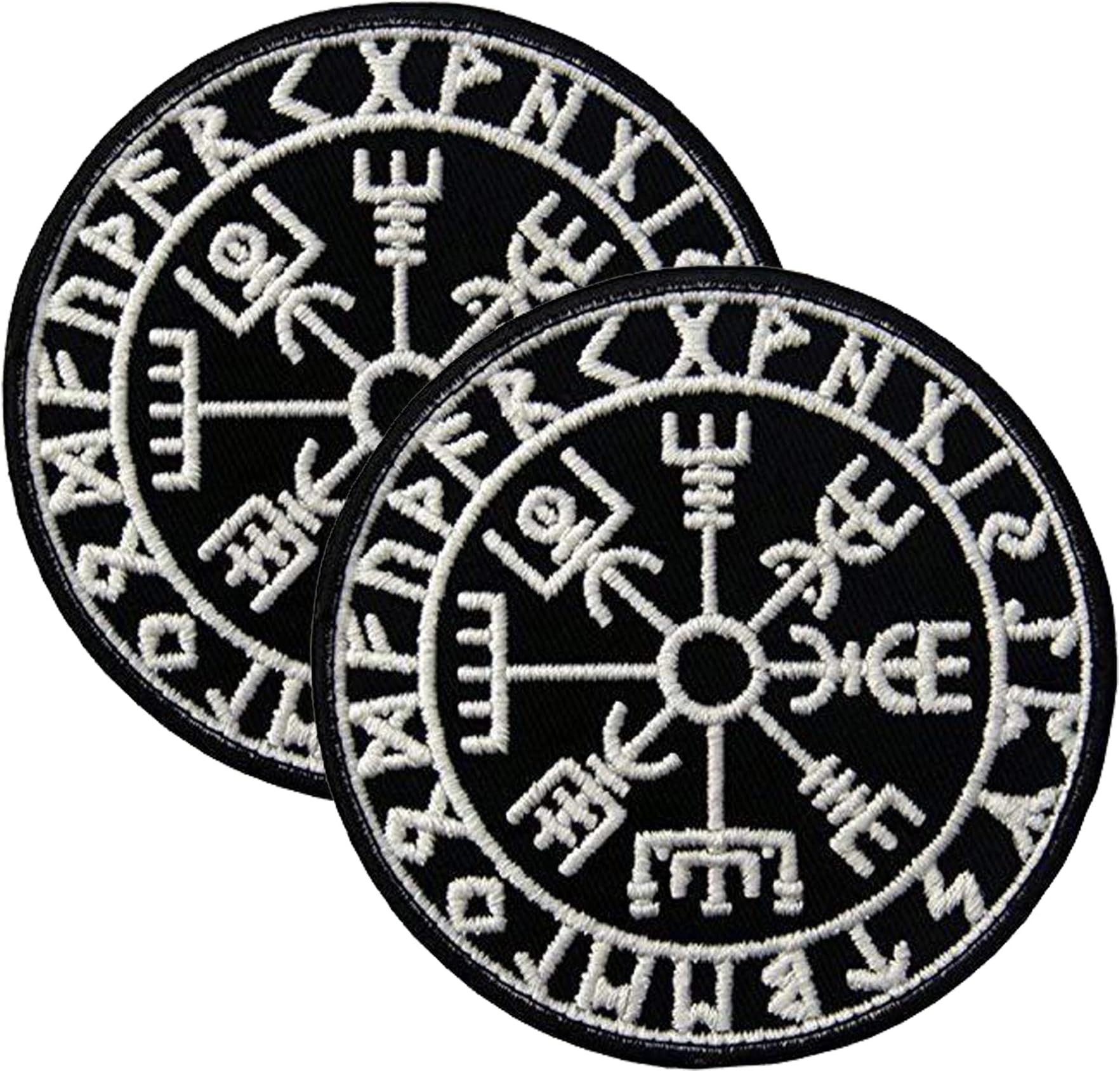Amazon.com: 2 PCS AliPlus Viking Vegvisir Patches Helm of Awe Patches ...