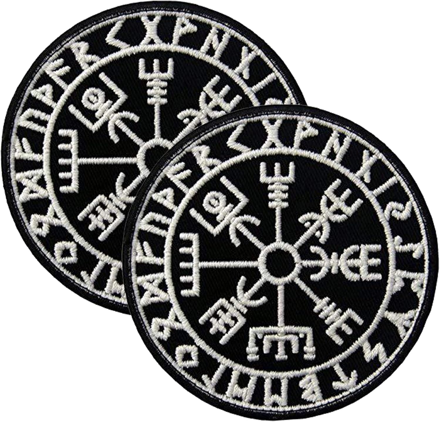 Amazon.com: 2 PCS AliPlus Viking Vegvisir Patches Helm of Awe Patches ...