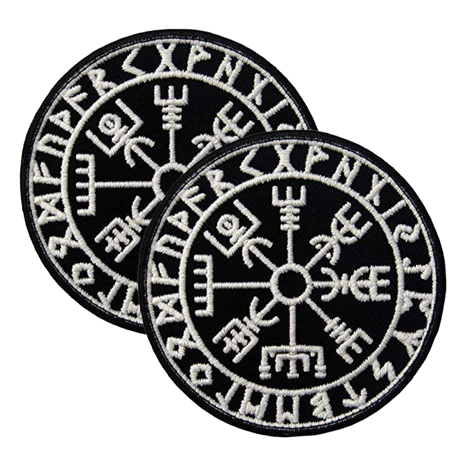 Amazon.com: 2 PCS AliPlus Viking Vegvisir Patches Helm of Awe Patches ...