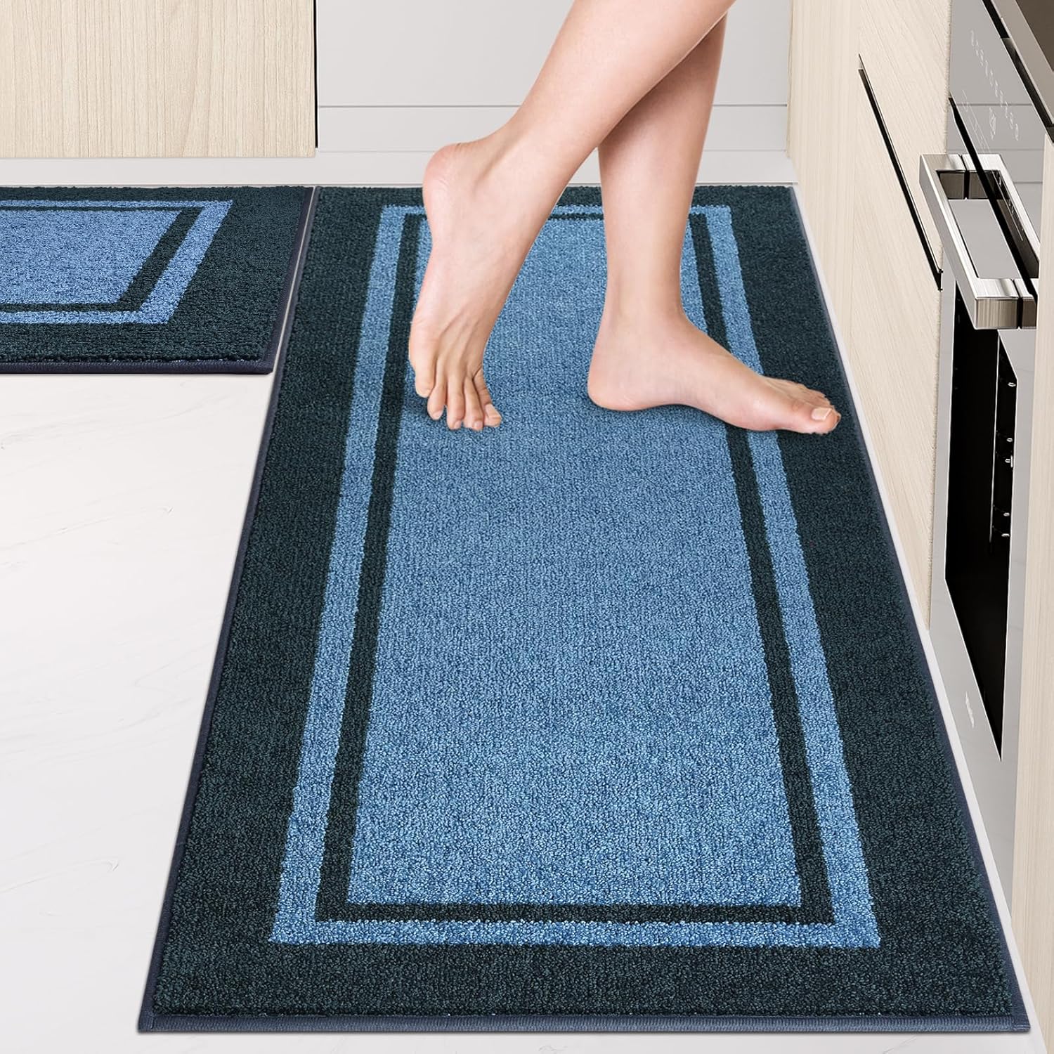 Amazon.com: Kitchen Rugs Set (24" x 36"+24" x 60"), Non-Slip Machine ...