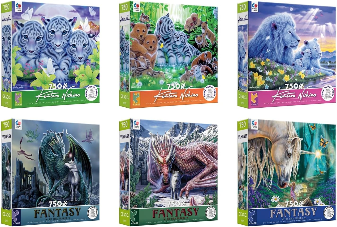 Amazon.com: Ceaco| Fantasy | 750 Piece Jigsaw Puzzle Value Pack Bundle ...