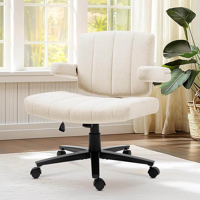 Amazon.com: Vigosit Criss Cross Chair with Wheels – Comfortable Vanity ...