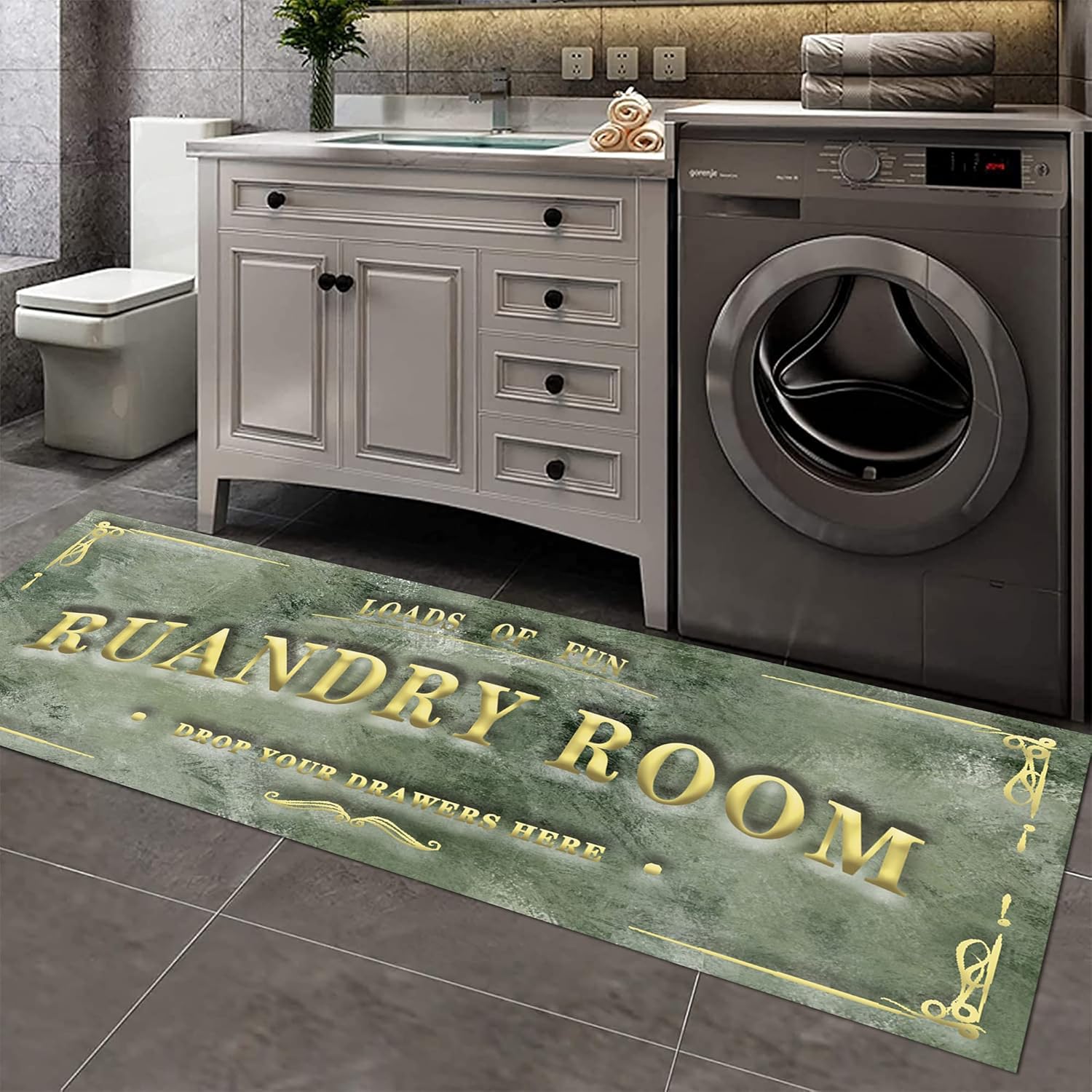 Amazon.com: Poeti Laundry Room Rug 20"X59", Farmhouse Runner Rug Non ...