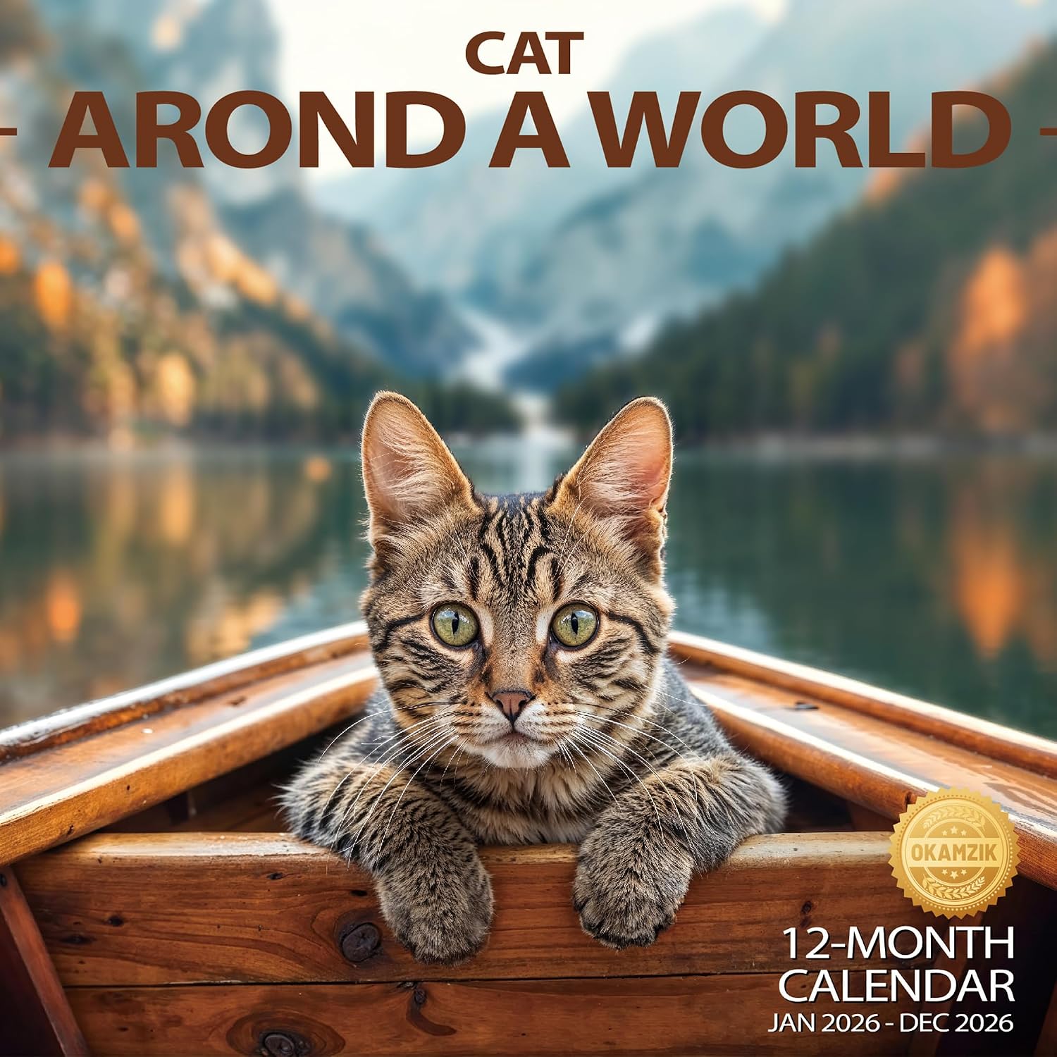 Wall Calendar 2026 Planner Calendar - Cat arond a world Hangable ...