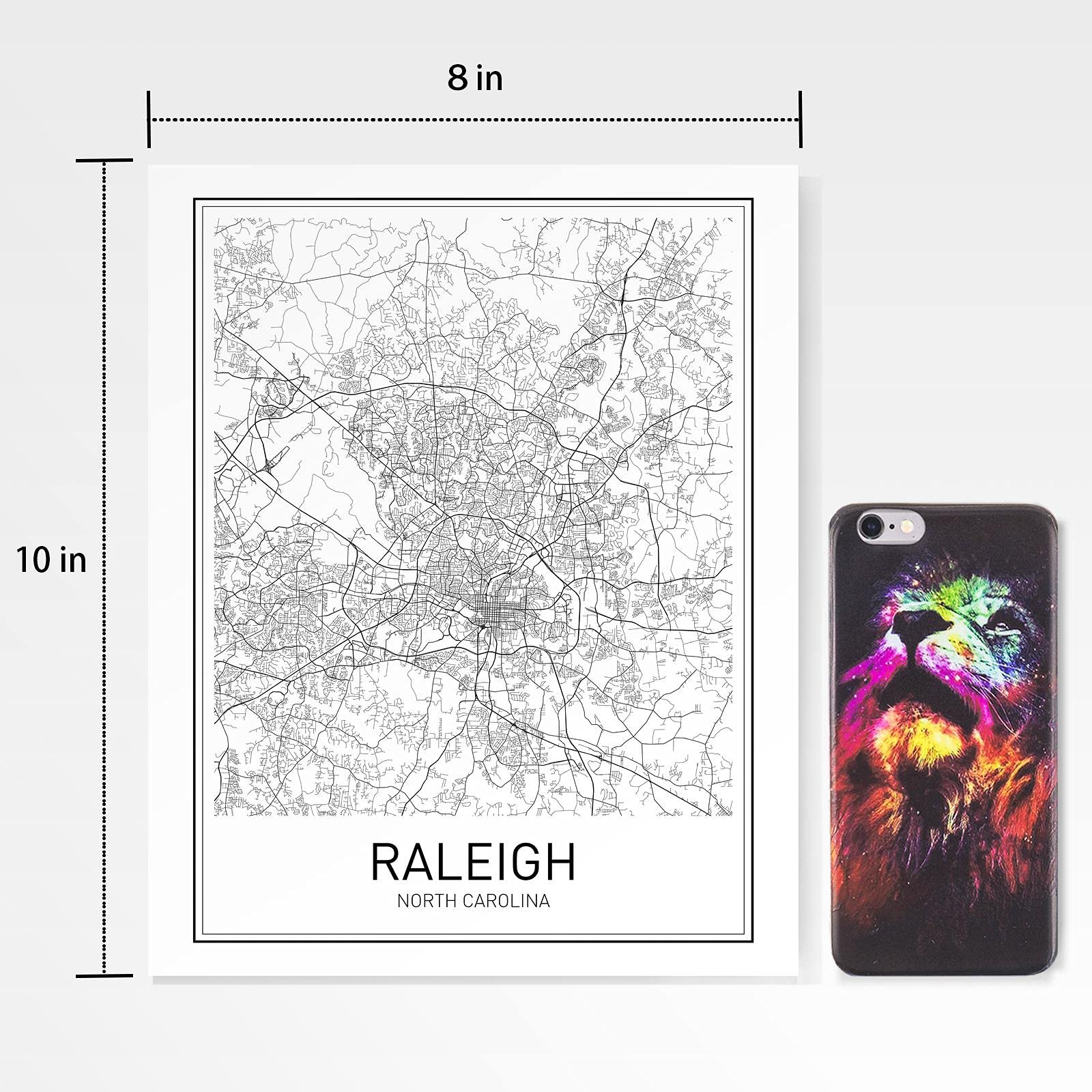 Raleigh Poster Map Of Raleigh Map City Map Posters Modern | Desertcart ...