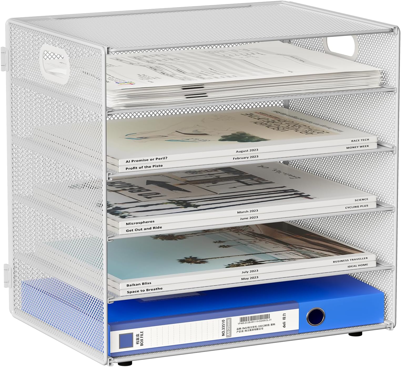 EasyPAG 5 Tier Desktop A4 Office Mesh Tray Desk Tidy File Holder Paper ...