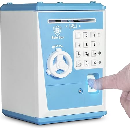 Amazon.com: LIKE Toy Piggy Bank Safe Box Fingerprint ATM Bank ATM ...