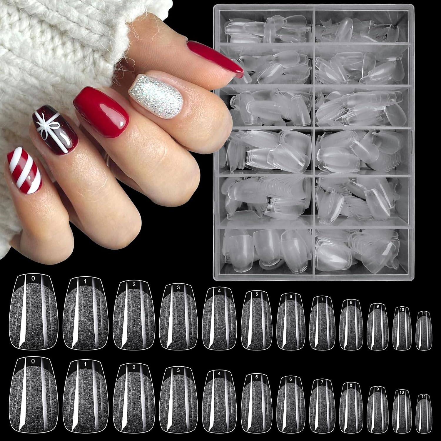 Amazon.com: LoveOurHome 600pc Coffin Fake Nail Short Gel X Nail Tips ...