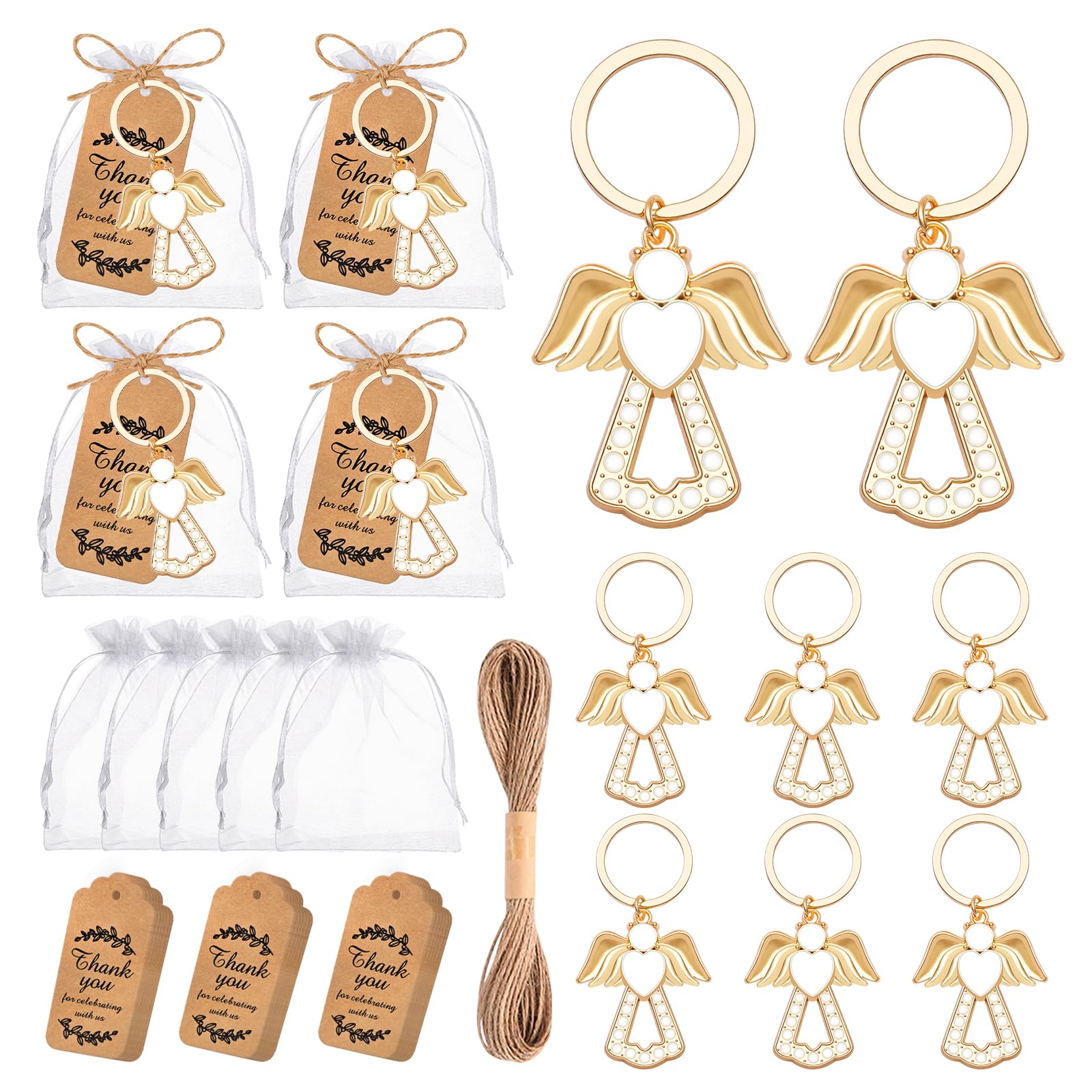 Amazon.com: VZCBZC 24 Set Angel Keychain Favors Guardian Angel Gifts ...