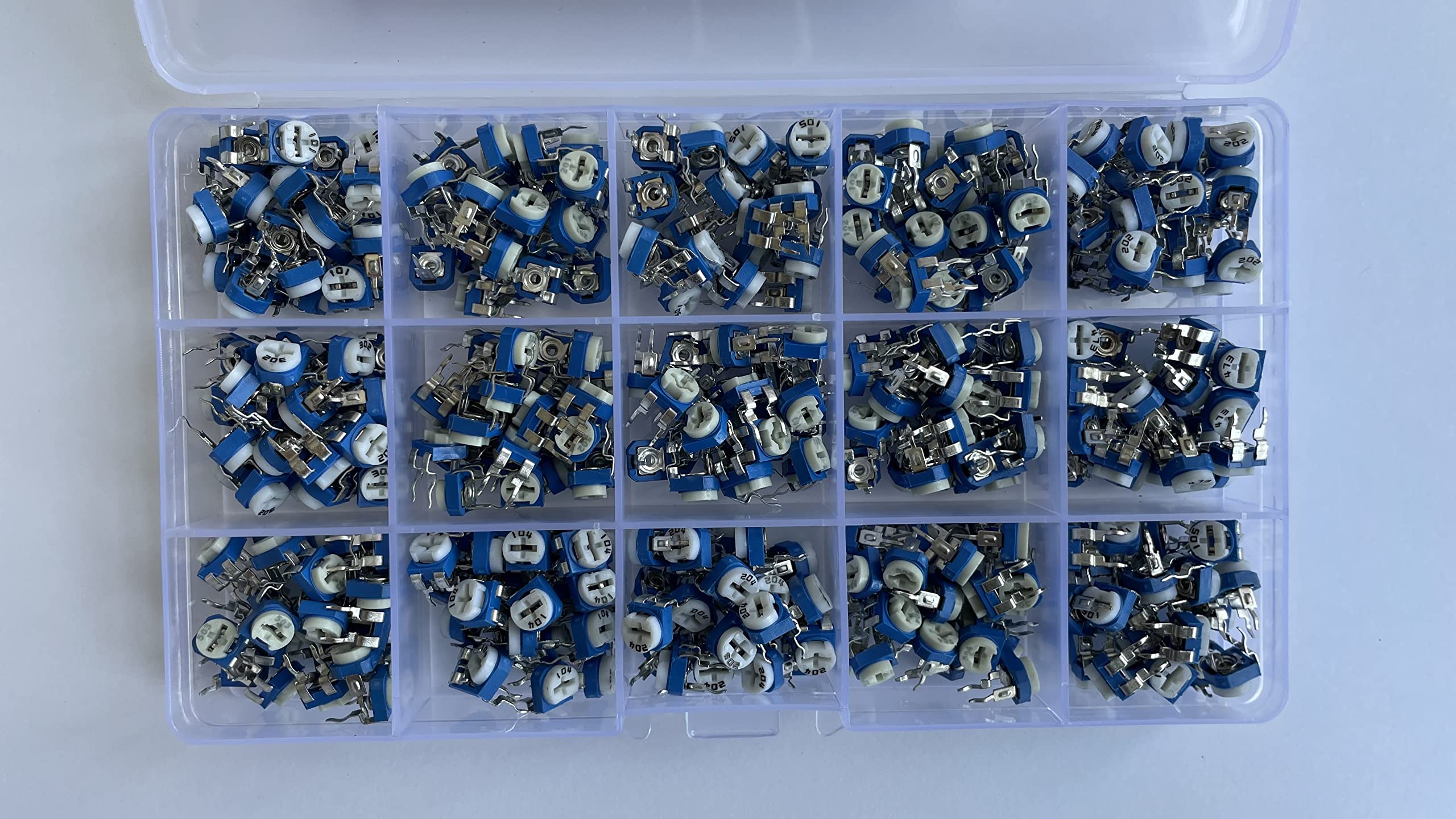 Snapklik.com : 15 Values 375pcs 100 Ohm- 1M Ohm Variable Resistor 6mm ...