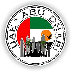 Amazon.com - Round Seal UAE Abu Dhabi Sticker Vinyl Countries Sticker ...