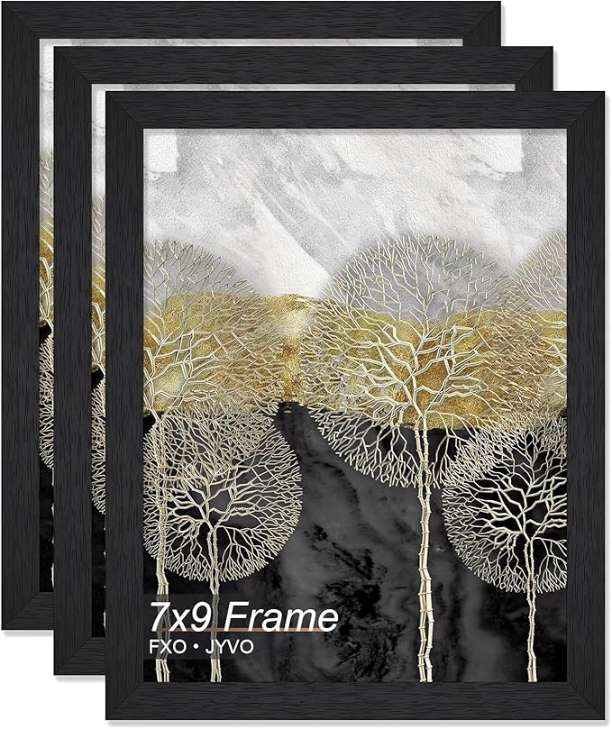 Amazon.com - Fxojyvo Engineered Wood 7x9 Picture Frame Set of 3, Black ...