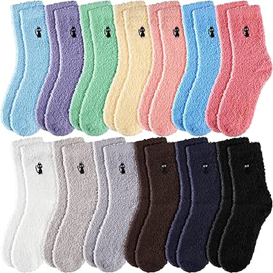 Liitrsh Women Fuzzy Slipper Socks Bulk Animal Microfiber Soft Warm ...