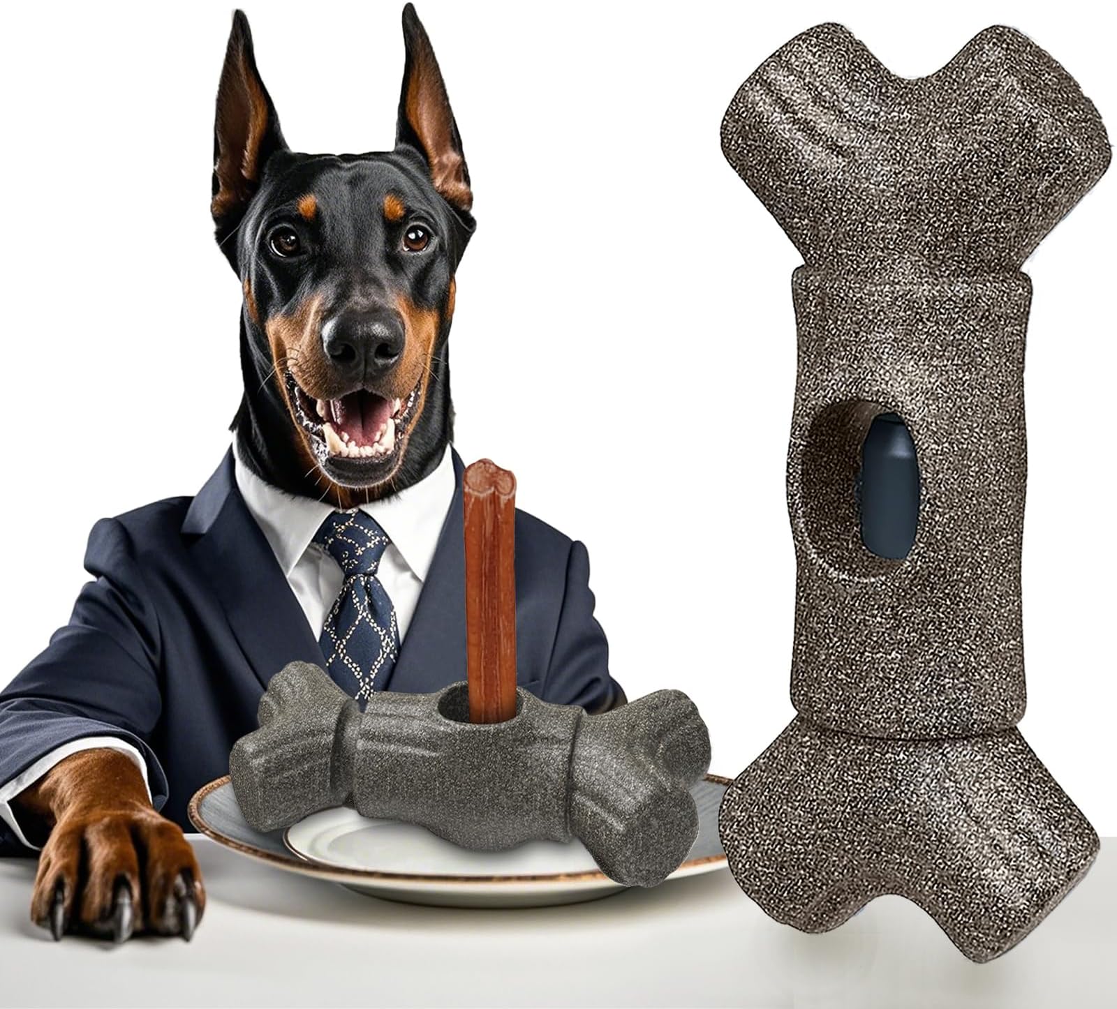 Amazon.com: Agelux Bully Stick Holder for Dogs - Serrated Metal Chew ...