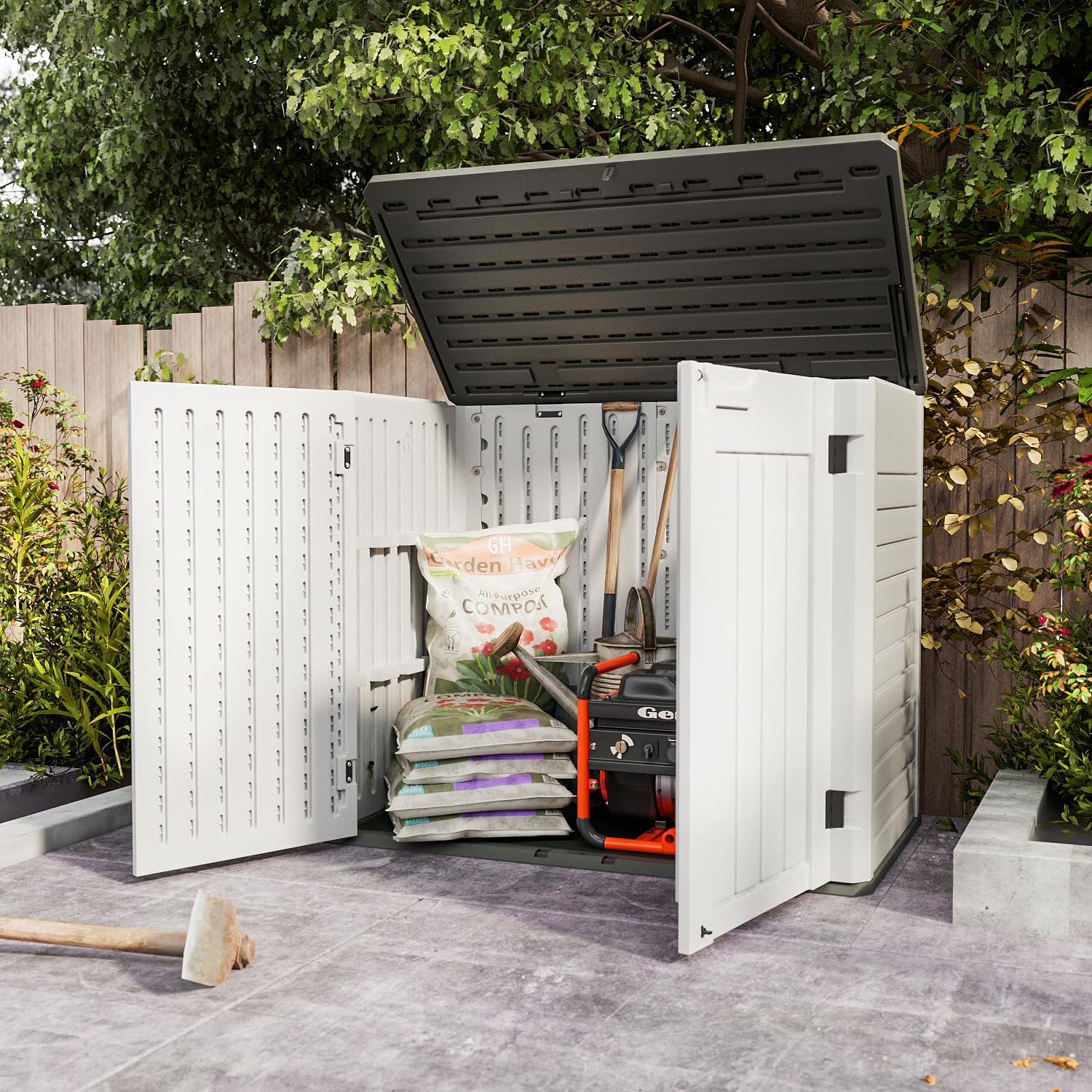 Outdoor Storage Buy Greesum Outdoor Horizontal Resin Storage Sheds 34 ...