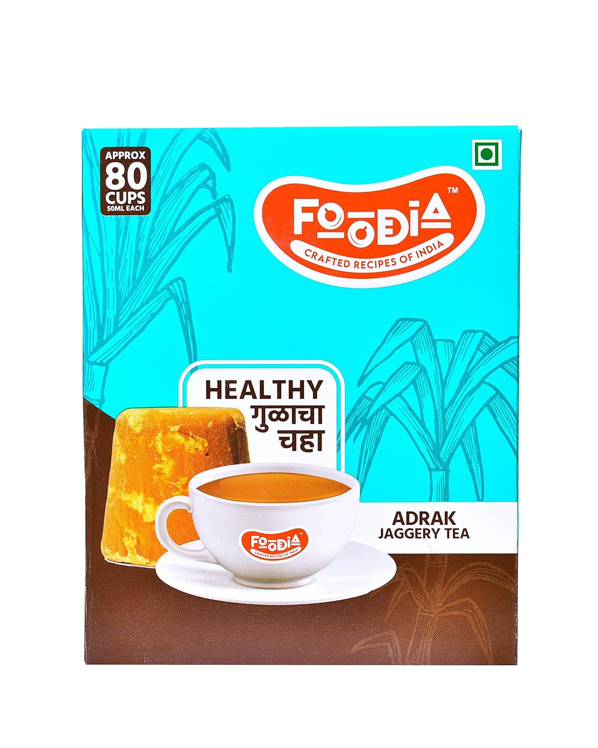 FOODIA Jaggery Tea for Tea lover Adrak ki Chai (440 gm) : Amazon.in ...