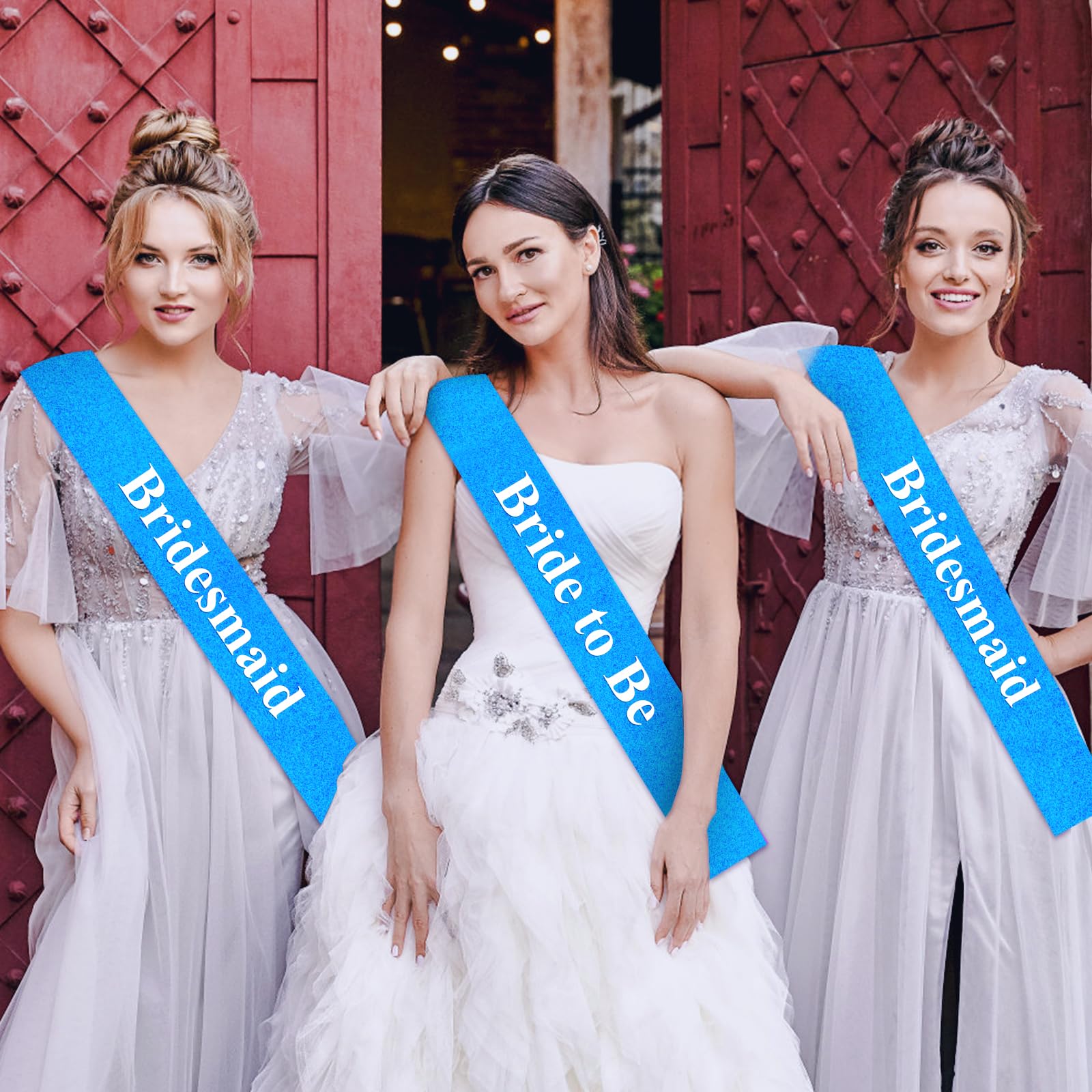 Snapklik.com : 8Pcs Sash Satin Sash Glitter Blue Blank Sash Blank ...