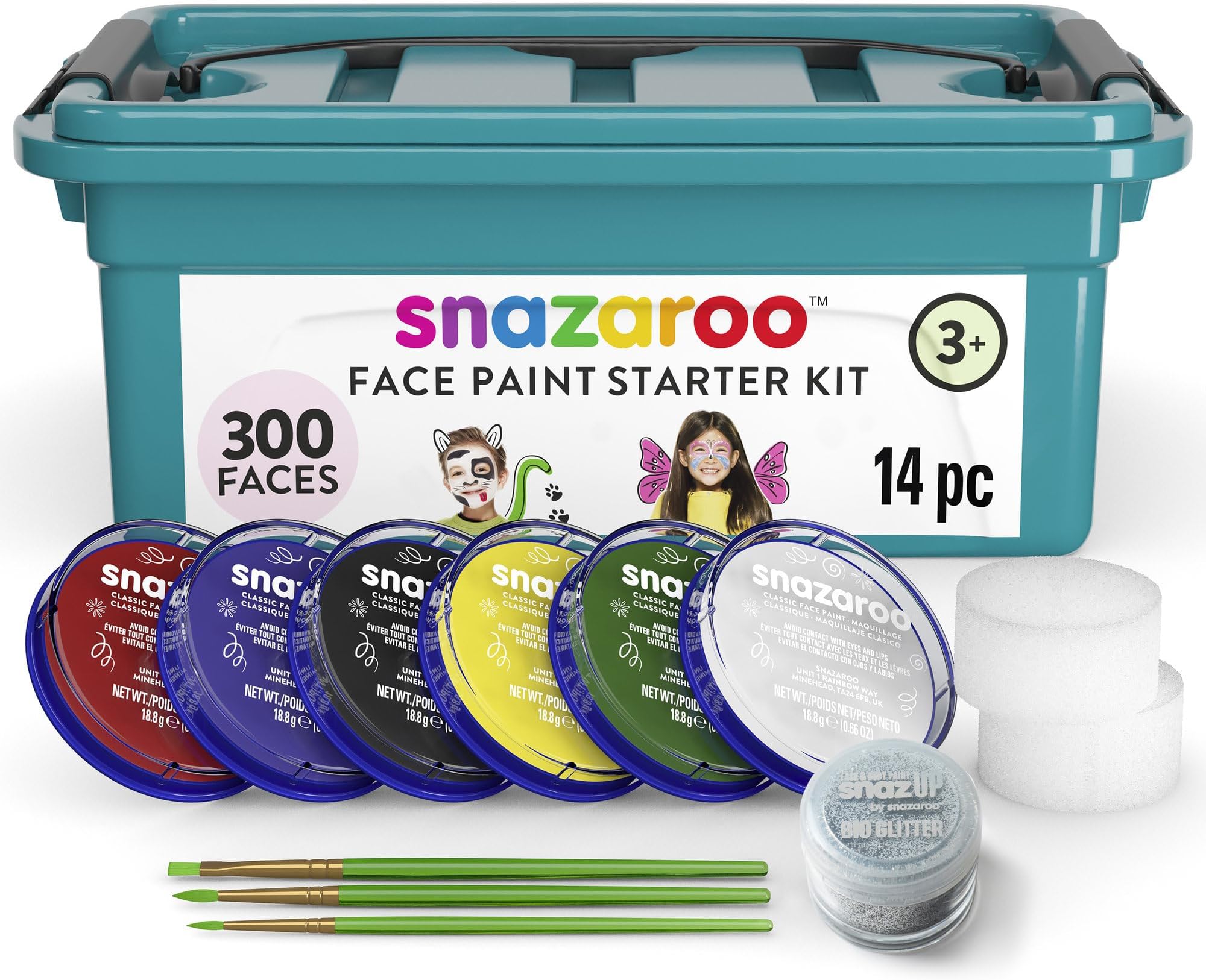Amazon.com: Snazaroo Face Paint Mini Starter Kit, 14 Piece Set, 6 Colors