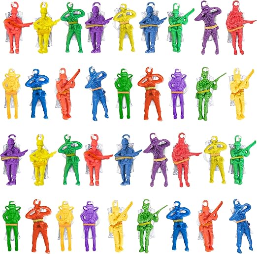 Amazon.com: ArtCreativity Mini Paratroopers with Parachutes, Bulk Pack ...