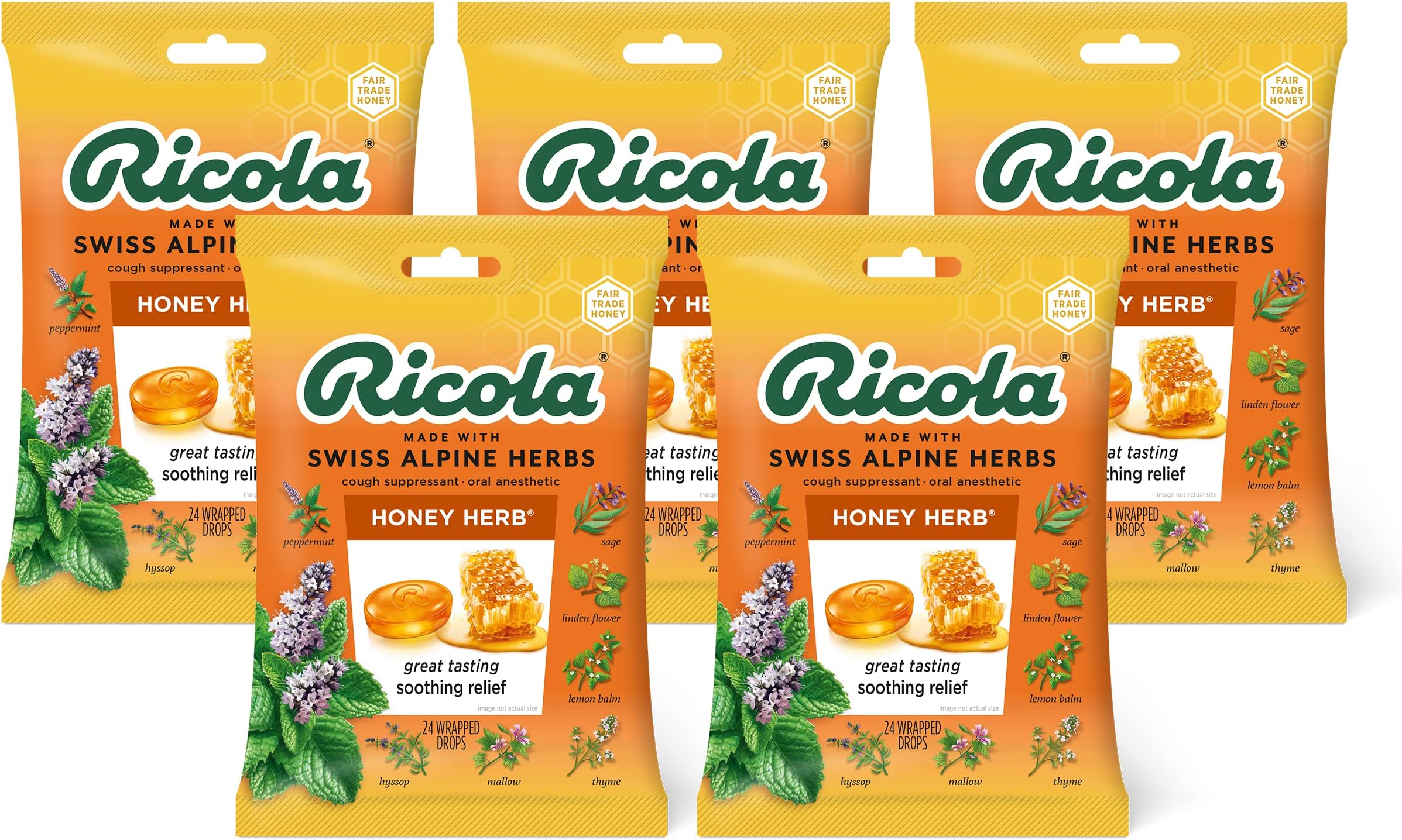 Amazon.com : Ricola Sugar Free Swiss Herb Herbal Cough Suppressant ...