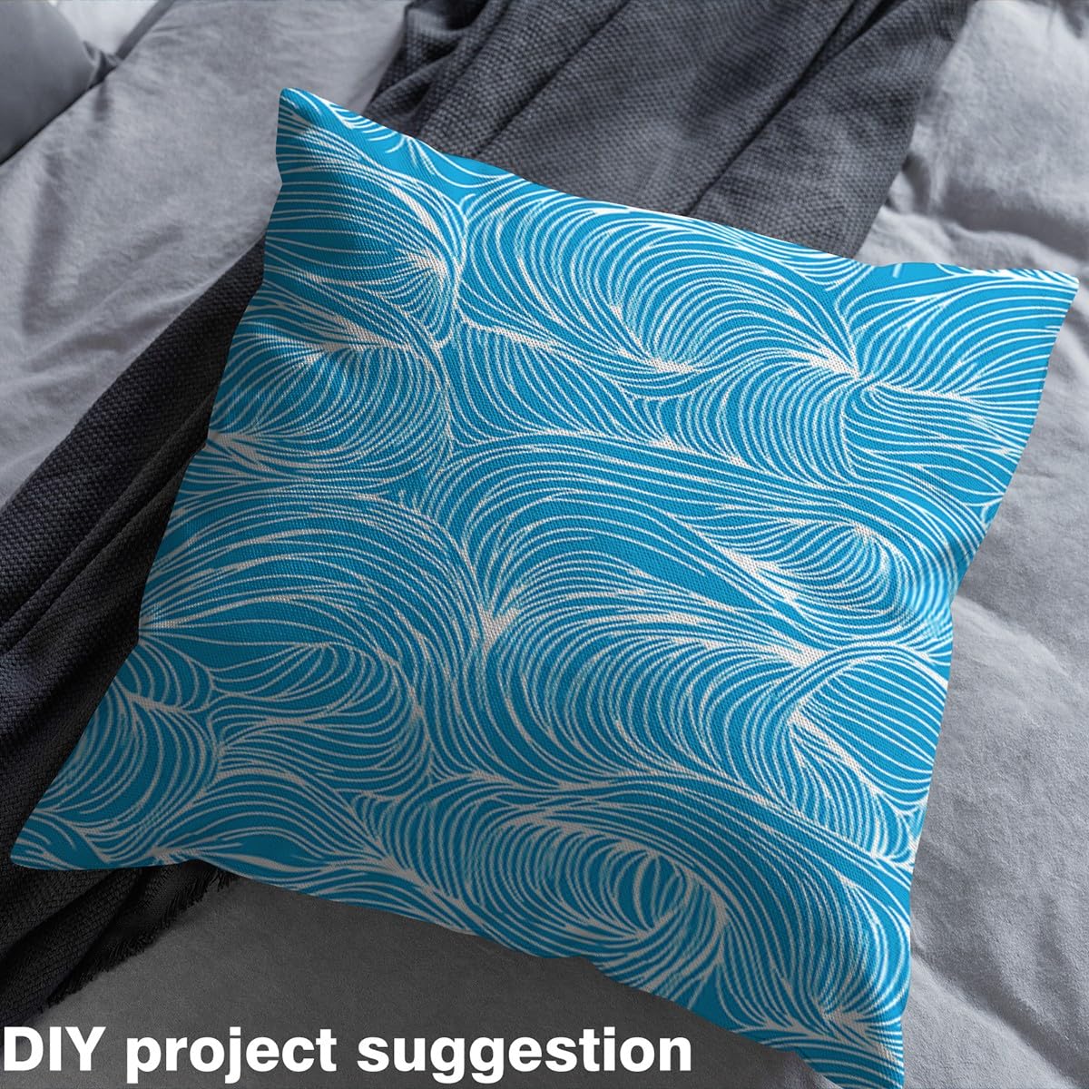 Snapklik.com : Ocean Waves Fabric By The Yard, Japanese Sea Wave ...