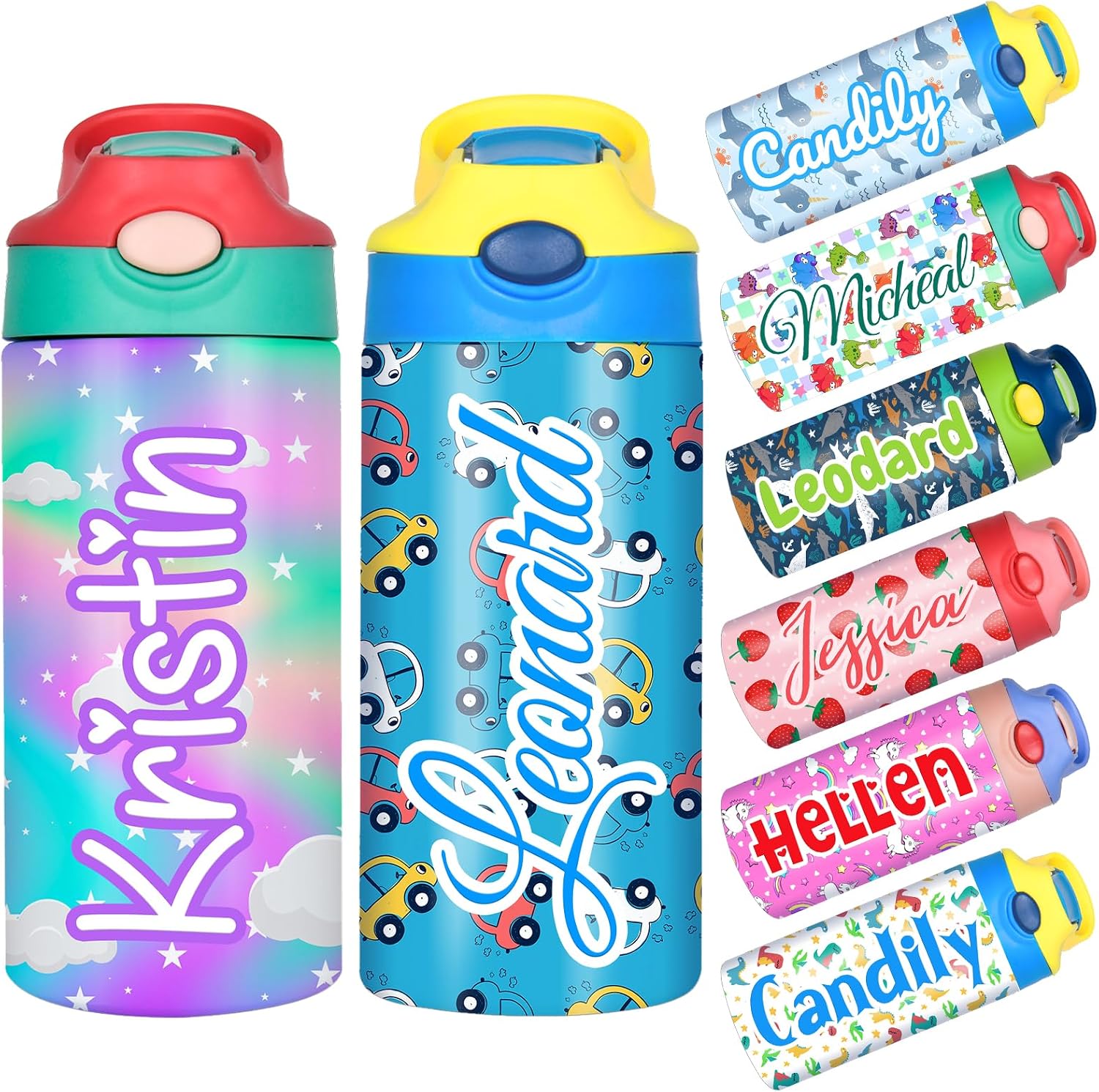 Amazon.com: Personalized Custom Water Bottle for Kids Girls Boys ...