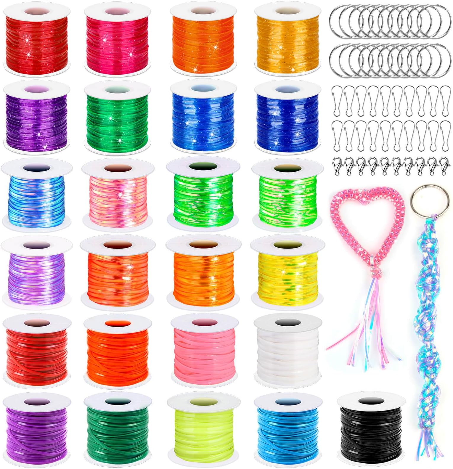 Amazon.com: cridoz Lanyard String, Boondoggle String Kit with 20 Rolls ...