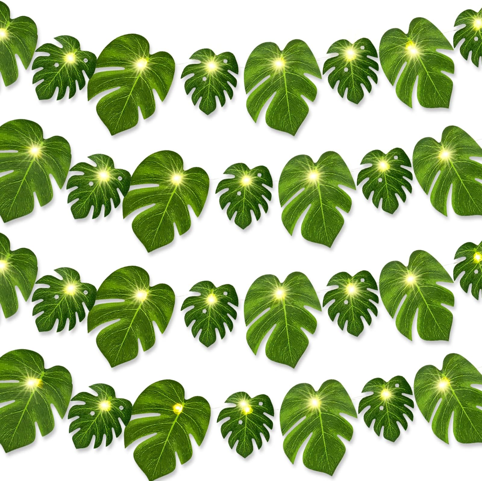 Amazon.com: Tropical Leaves Hawaiian Party Decoration-40 LED Monstera ...
